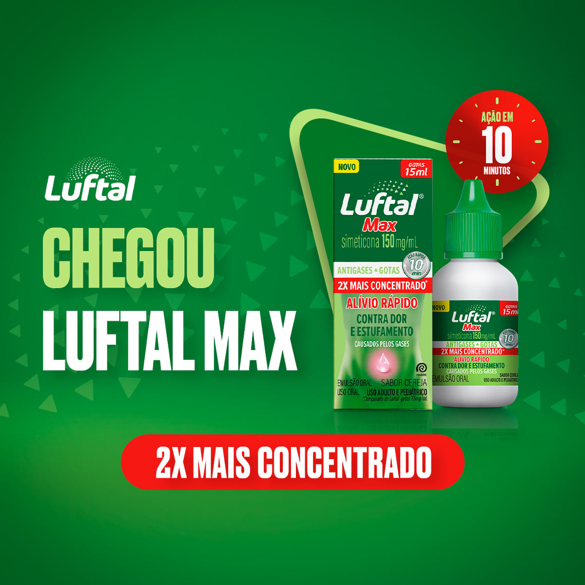 Luftal Max Simeticona 150mg/ml Gotas Sabor Cereja 15ml