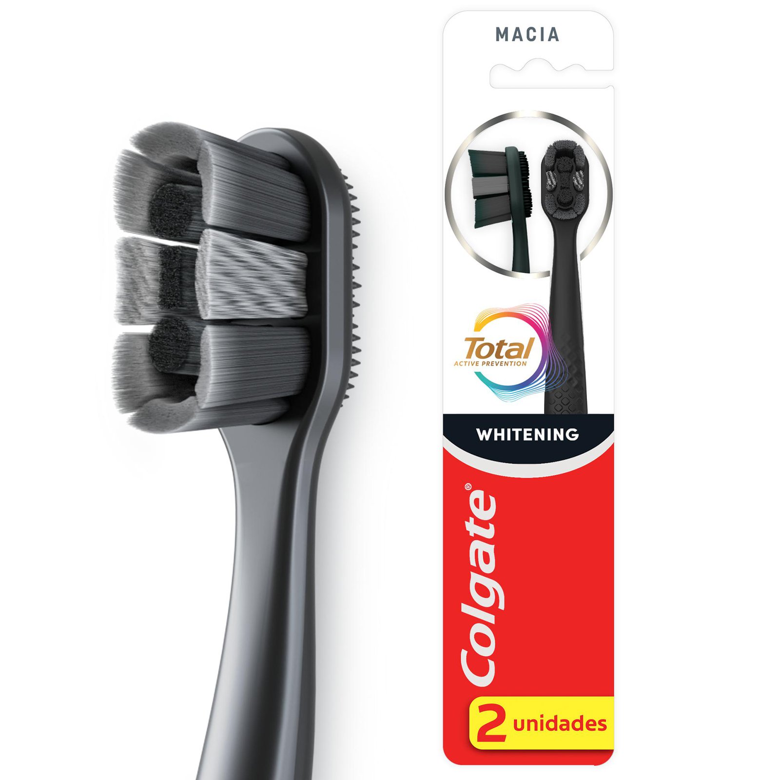 Escova Dental Colgate Total Whitening Suave Macia 2 Unidade