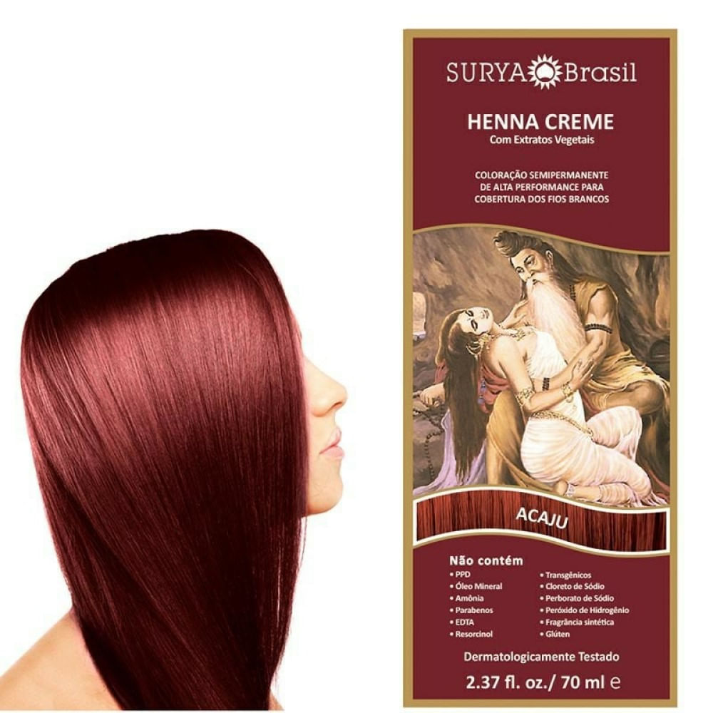 Tintura Henna Creme Surya Brasil Acaju 70ml