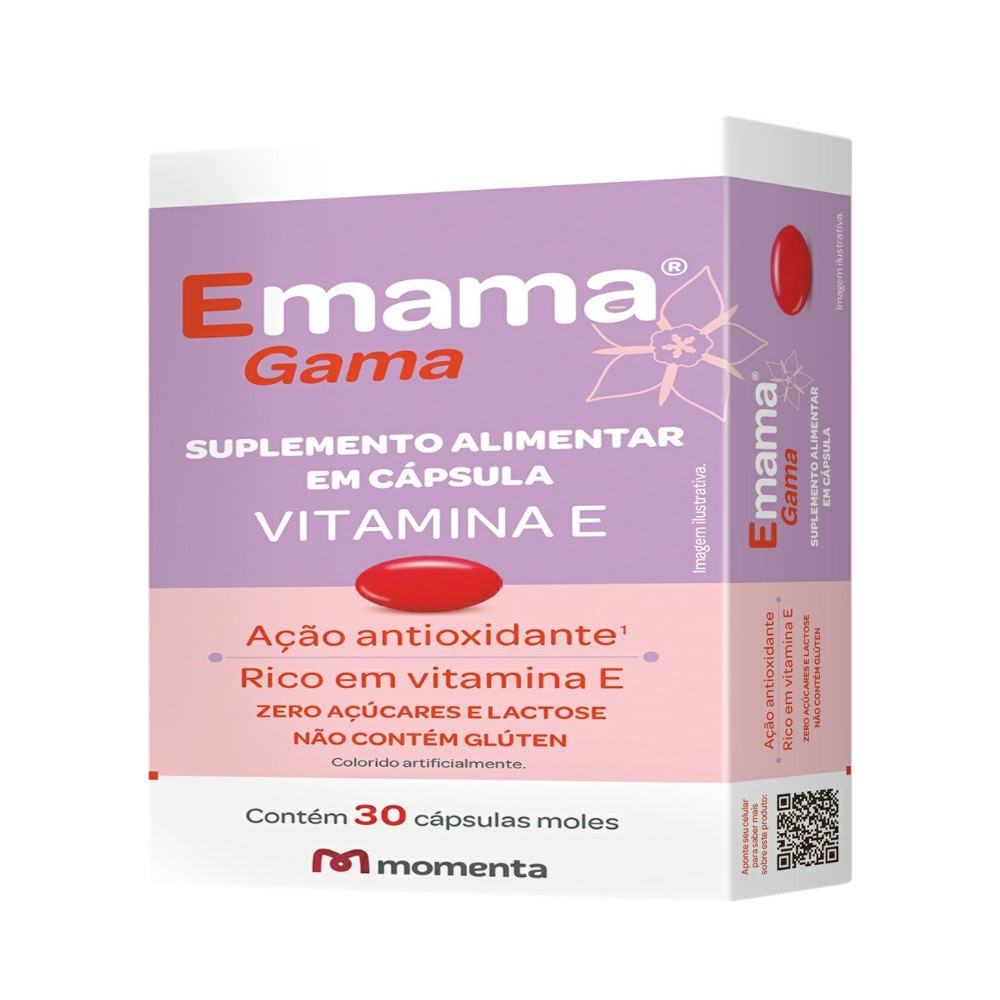 Suplemento Alimentar Emama Gama Vitamina E 30 Cápsulas