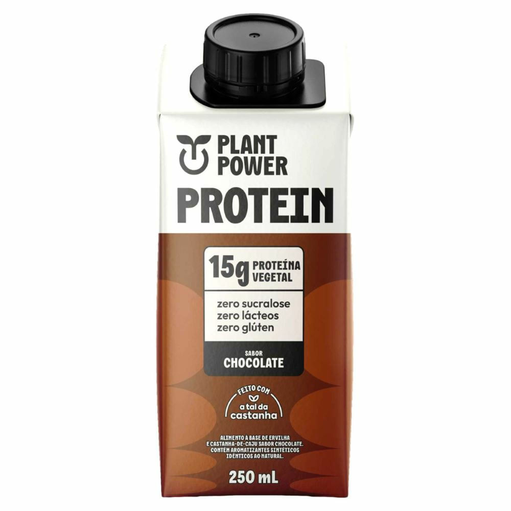 Protein Plant Power 15g de Proteína Vegetal Sabor Chocolate 250ml ...