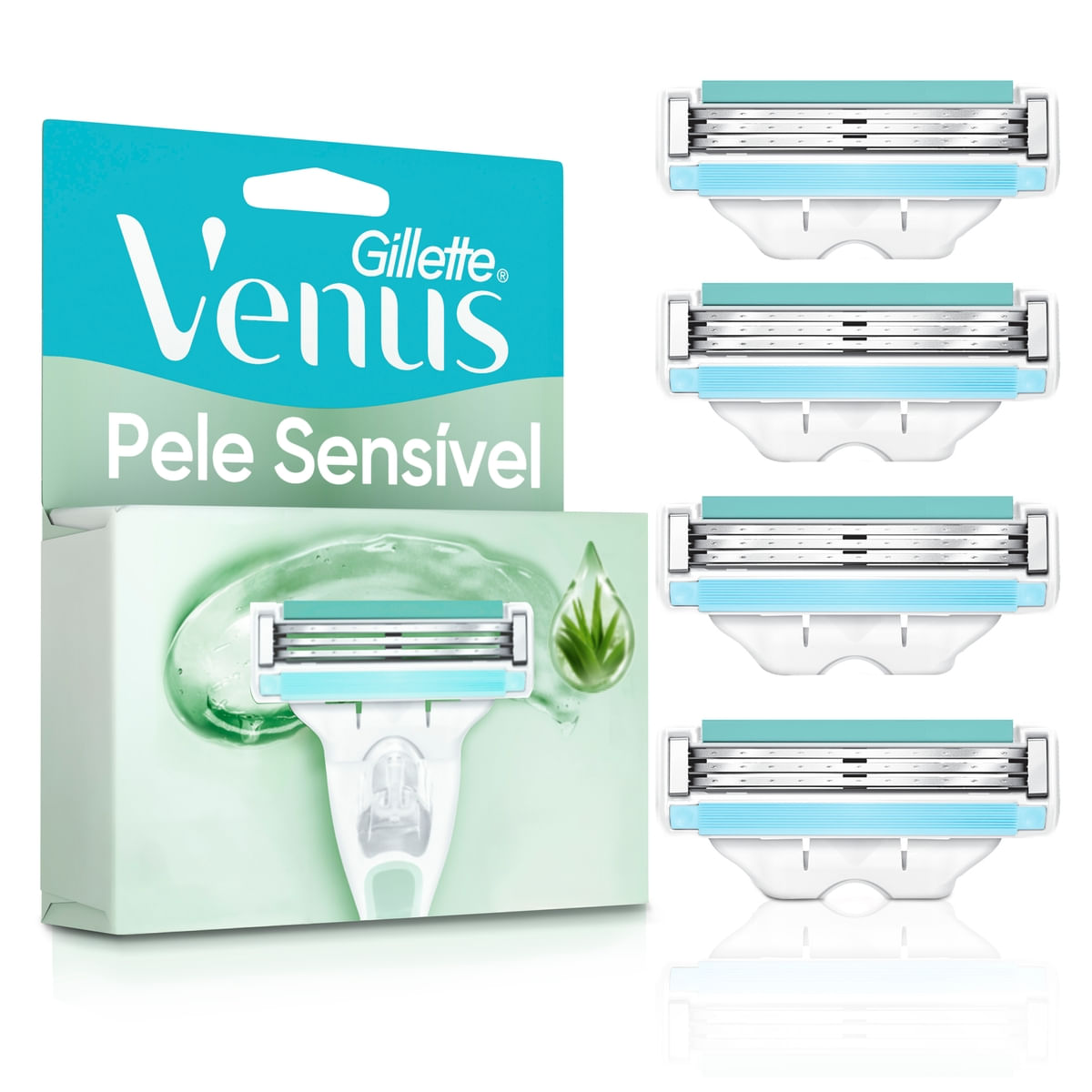 Cargas para Aparelho de Depilar Gillette Venus Pele Sensível 4 Unidades