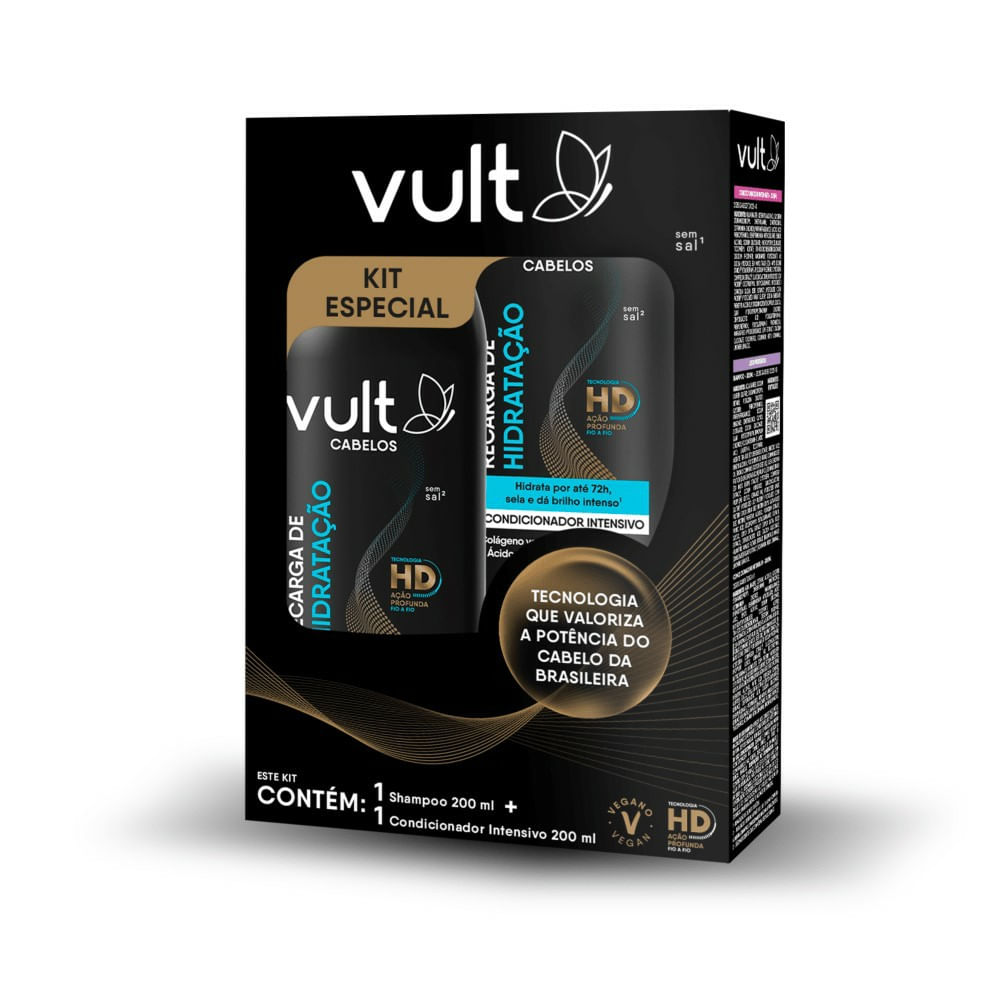 Kit Vult Recarga de Hidratação Shampoo 200ml + Condicionador Intensivo ...