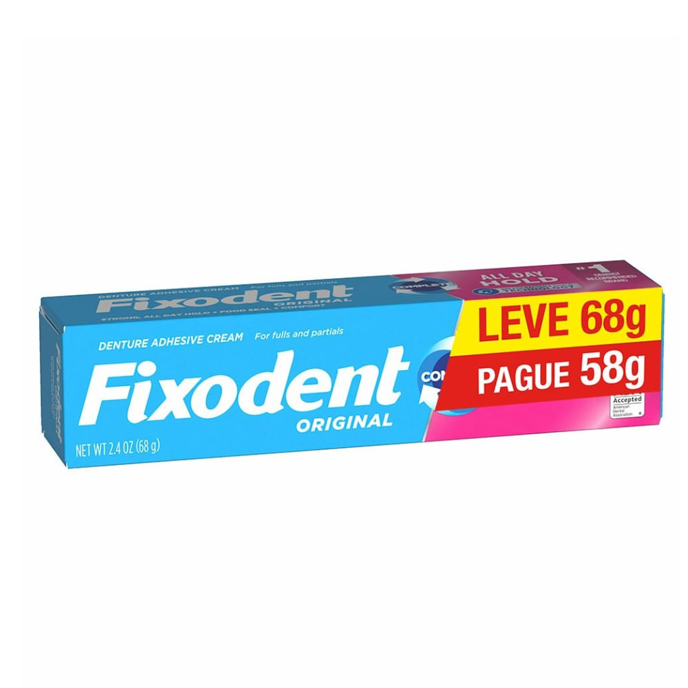 Creme Fixador de Dentadura Fixodent Original 68g - Drogaria Venancio