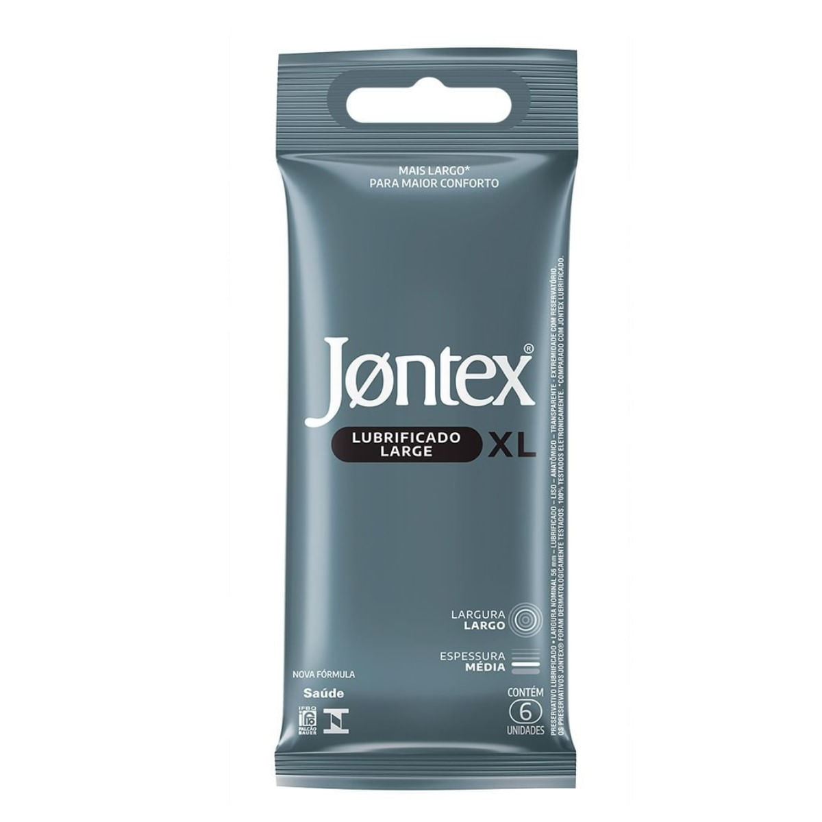 Preservativo Jontex XL Lubrificado 6 Unidades