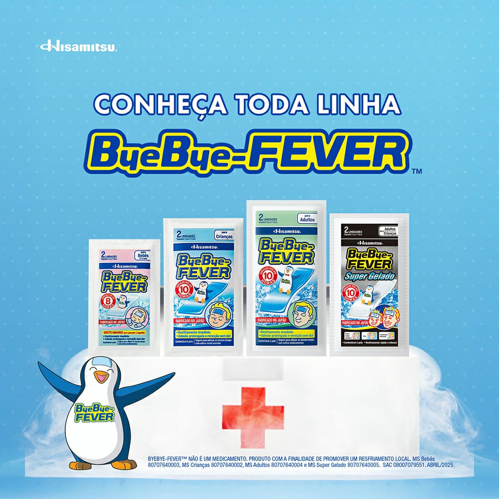 Adesivo Para Alívio Da Febre Hisamitsu Bye Bye Fever Super Gelado 2 ...