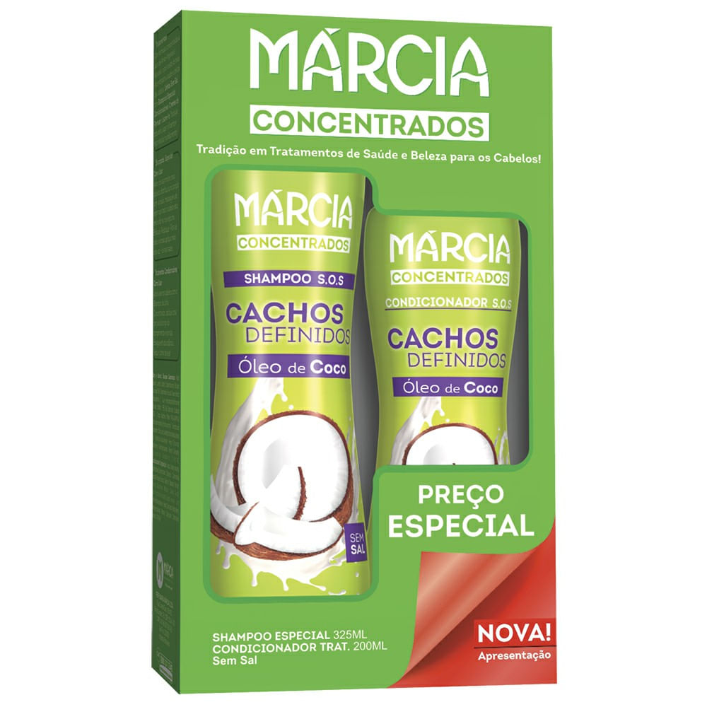 Kit Marcia Concentrados Cachos Definidos Coco Shampoo 325ml ...