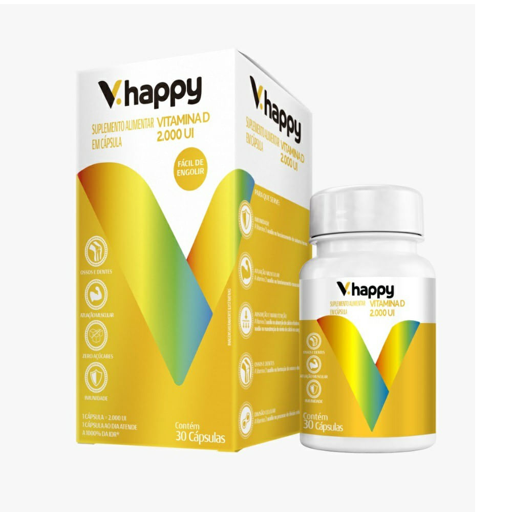 Suplemento Alimentar V.Happy 2.000UI 30 Cápsulas